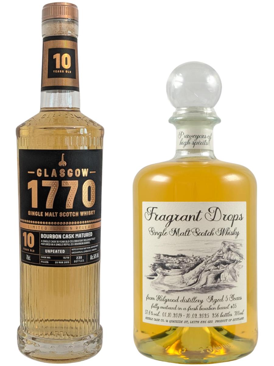 Glasgow 1770 10 Year Old Cask #15/10 & Fragrant Drops Holyrood 5yo Cas ...