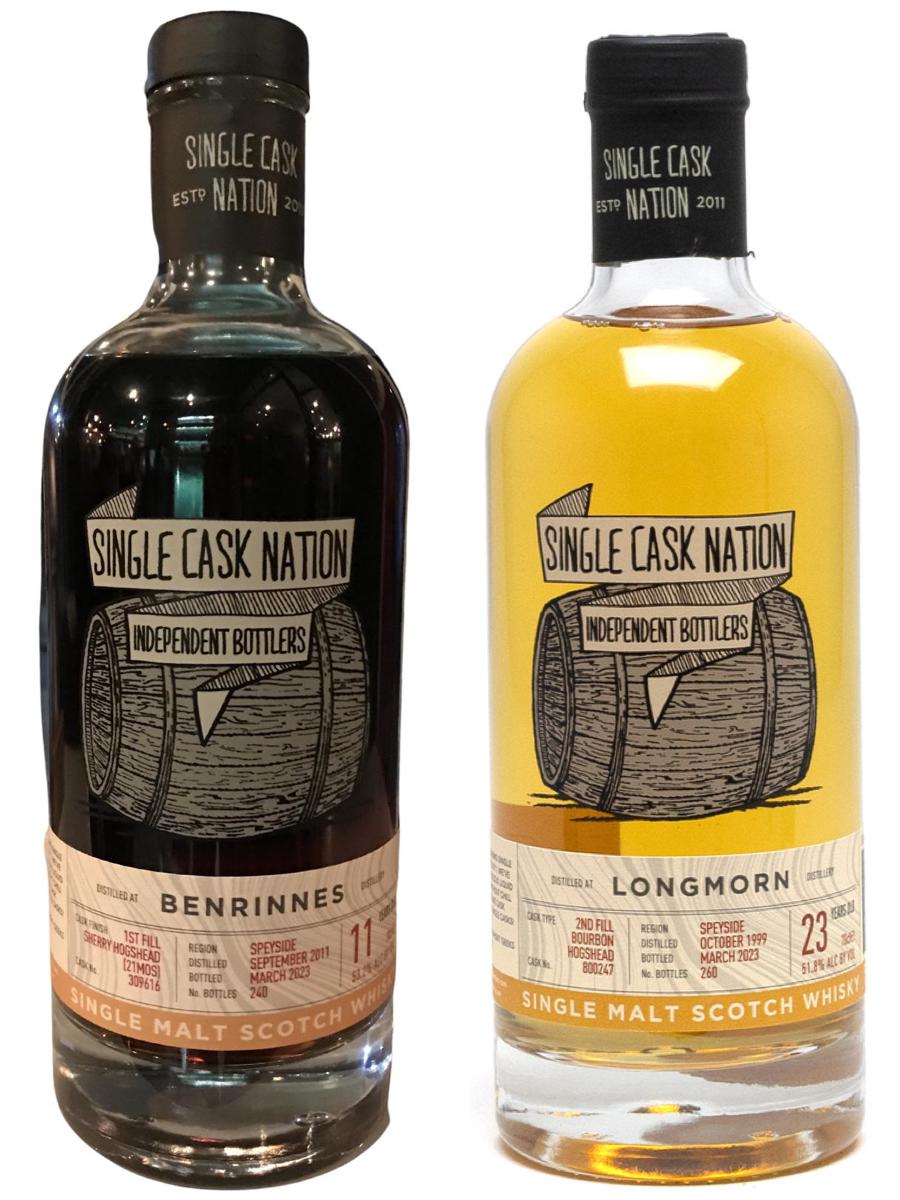 Single Cask Nation Benrinnes 11yo Cask #309616 & Single Cask Nation Lo ...
